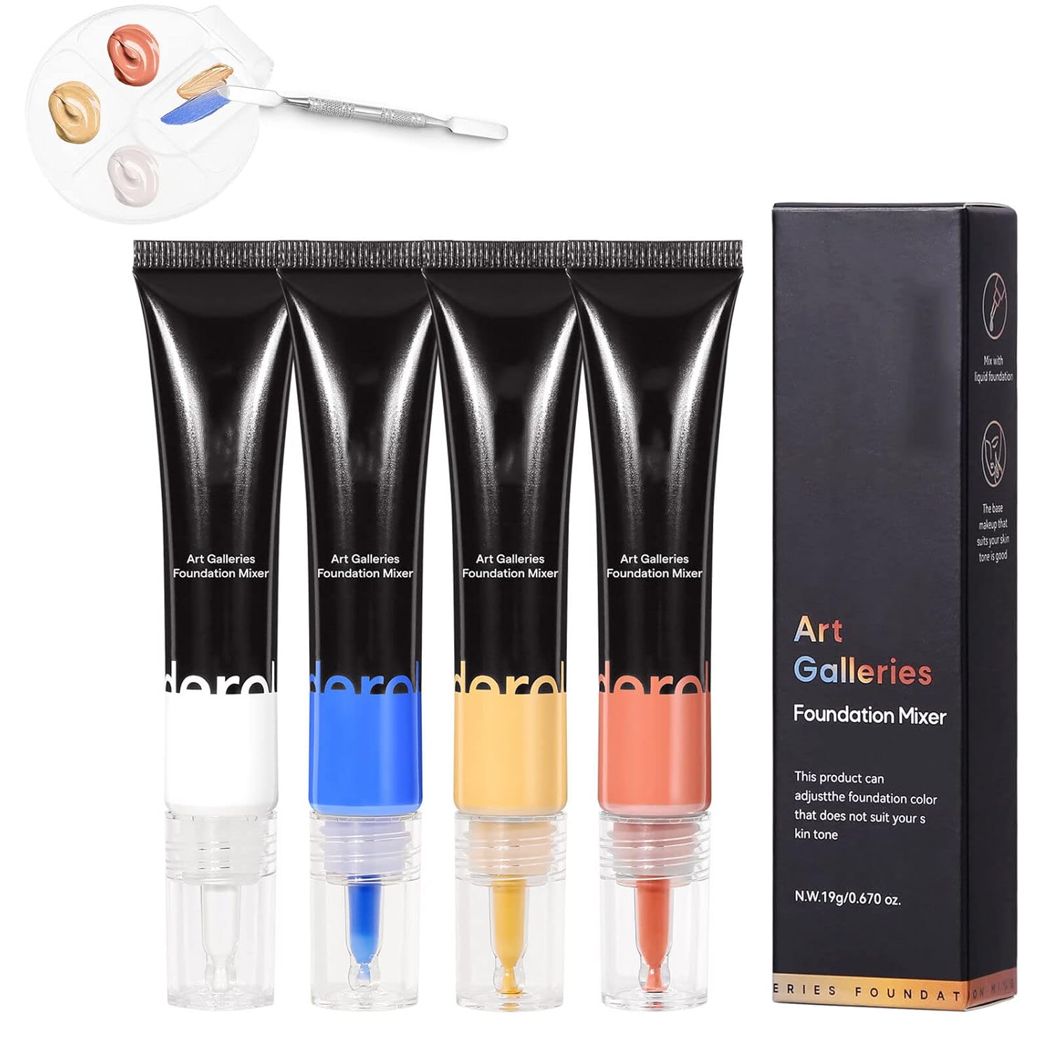 Amazon.com : 4 Pcs Mixing Pigment Set, Liquid Foundation Mixing Pigment ...