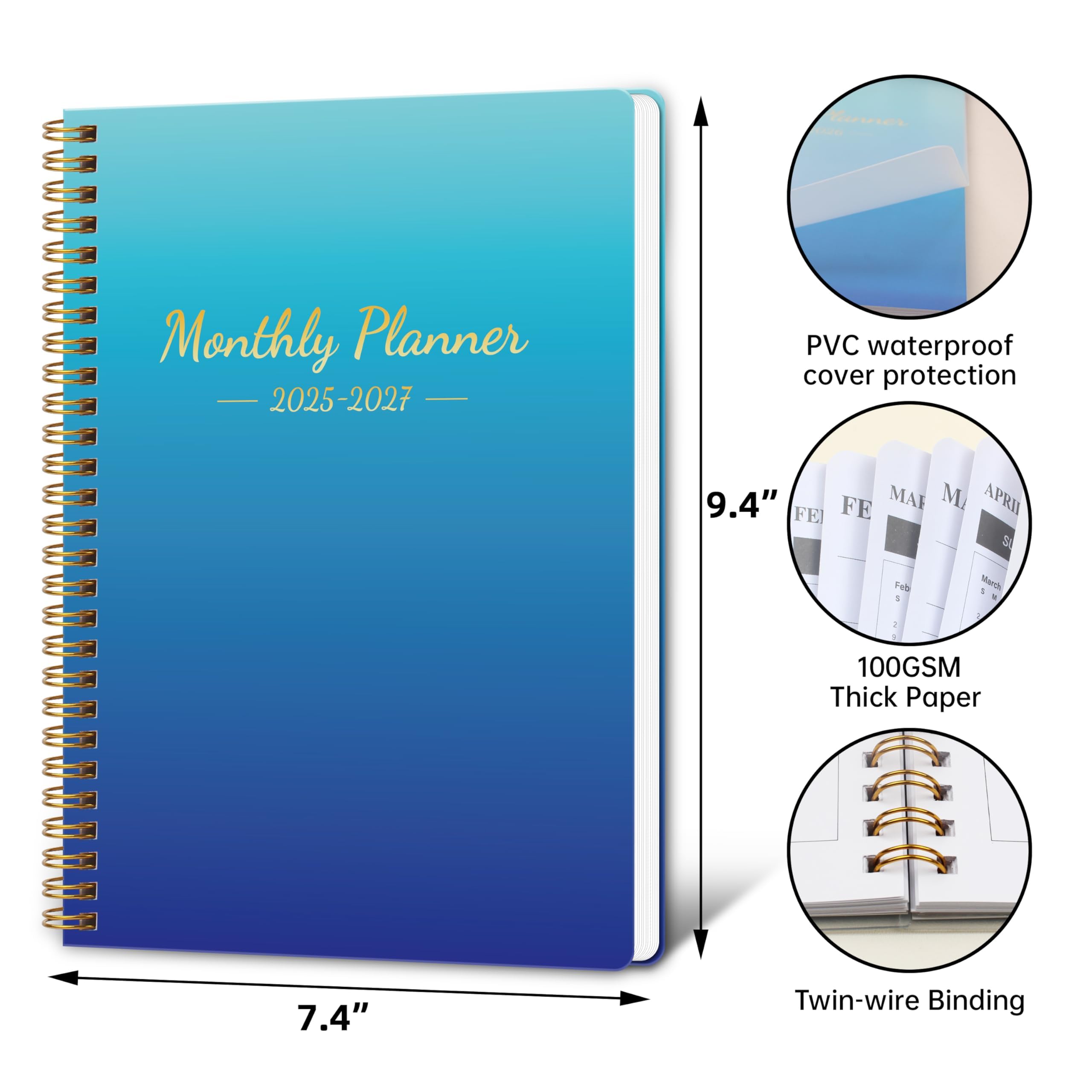 Snapklik.com : Monthly Planner 2025-2027, 2025 Calendar 24 Months ...