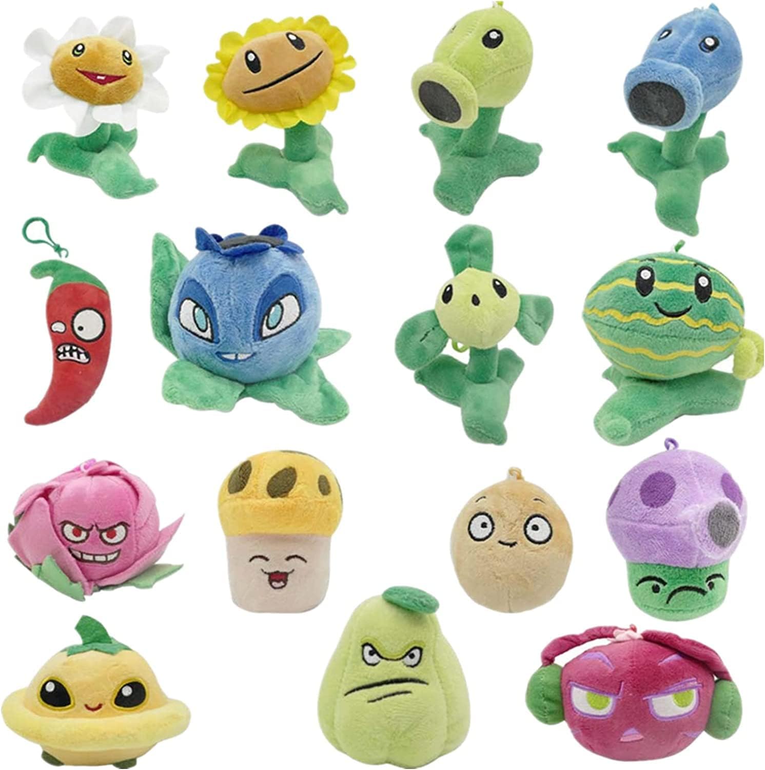 Amazon.com: JHESAO 15 PCS PVZ Plush Mini Zombies Plants Set Toys PVZ 1 ...