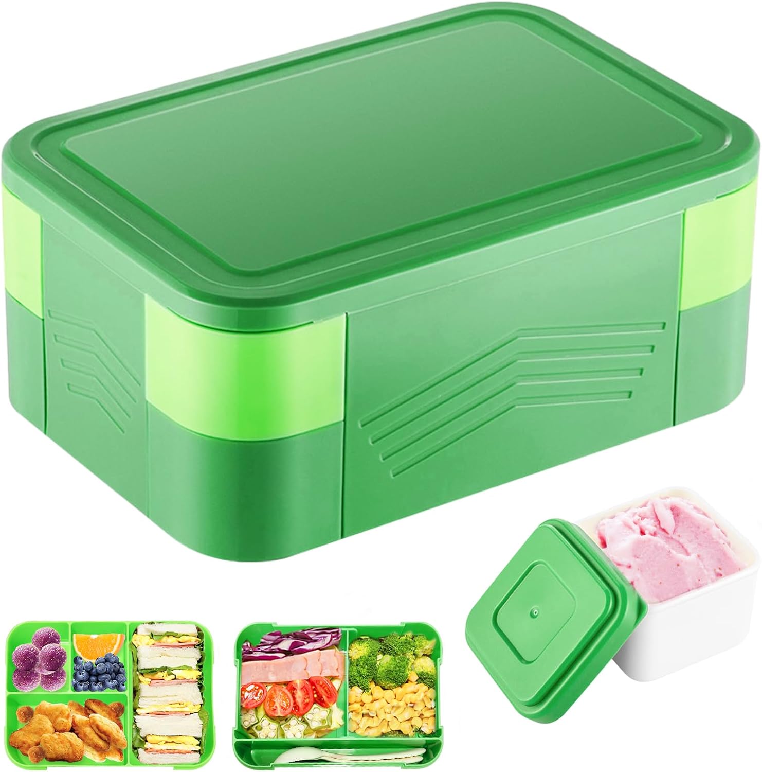Shudyear Bento Lunch Box, 1550ML Leakproof Stackable Bento Box for ...