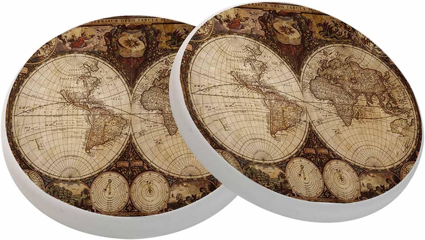 Amazon.com: Mumeson Set of 6 Coaster Retro World Map Design Coasters ...