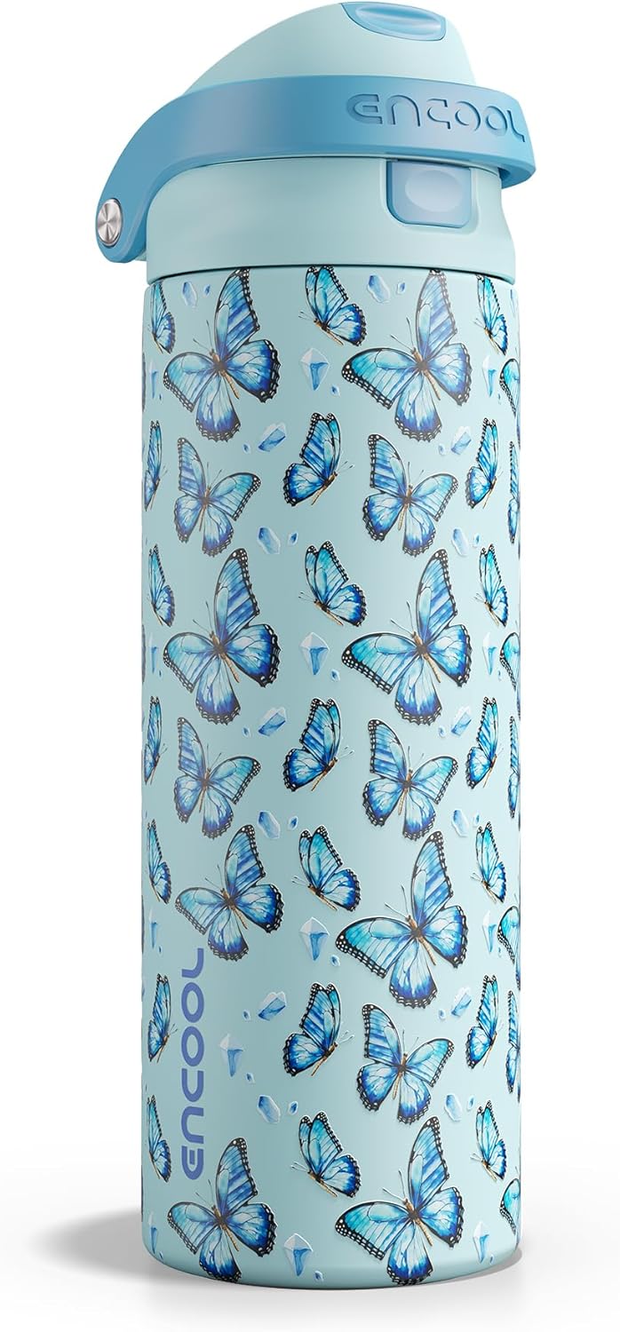 Amazon.com: ENCOOL Leakproof Insulated Water Bottle with Straw Dual-Sip ...