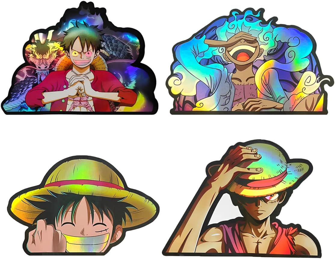 Amazon.com: 4 Pack-Anime Car Stickers Decals Holographic Waterproof ...