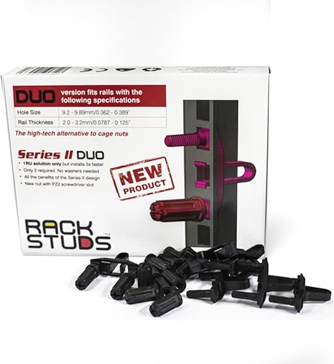Rackstuds - DUO50 1RU Series II Rack Mount Solution - Effortless Cage ...