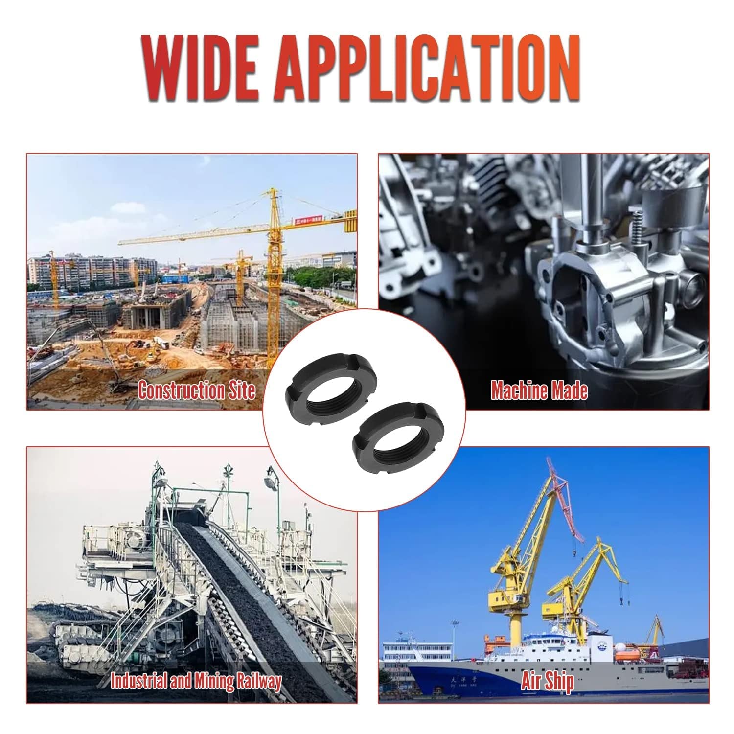 Snapklik.com : Carbon Steel Retaining Four Slot Slotted Round Nuts M33 ...