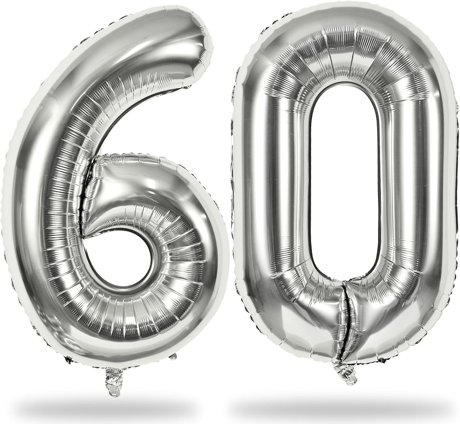 Amazon.com: 40 Inch Number 60 Balloons, Giant Silver Number 6 & 0 ...