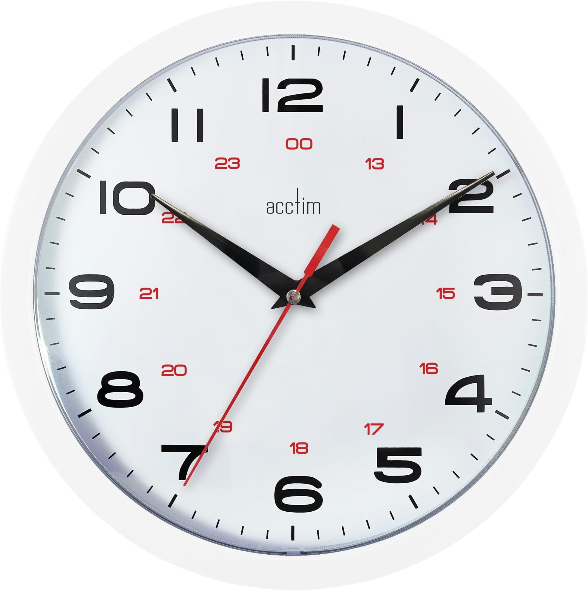 Acctim Aylesbury Kitchen Wall Clock Quartz White 25cm 92/301 : Amazon ...