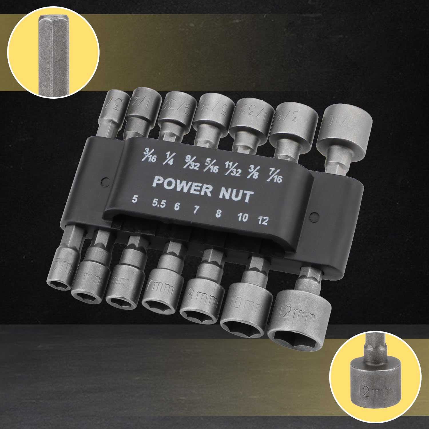 Snapklik.com : Rongon Power Nut Driver Drill Bit Set Of 14 Pcs Steel ...