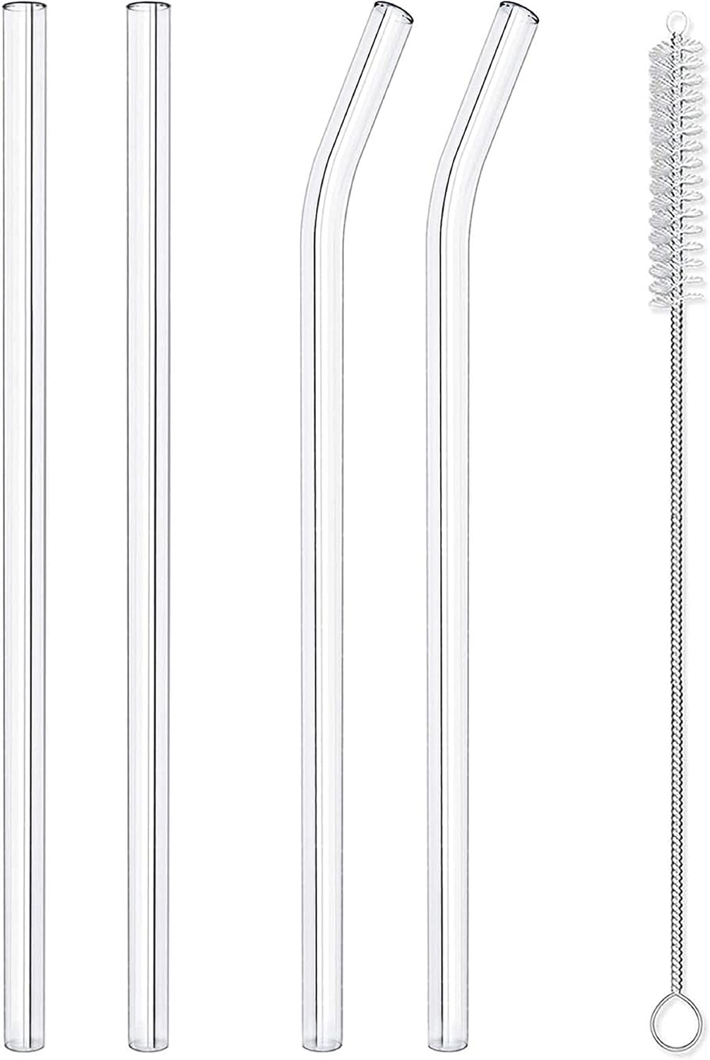 Reusable Glass Straw Transparent Smoothie Milkshake Cocktail Drinking ...