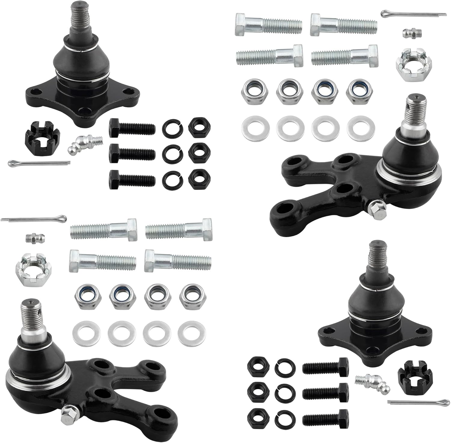 Amazon.com: BOXI Ball Joints Front Lower and Upper Kit 4pc K9753 K9754 ...