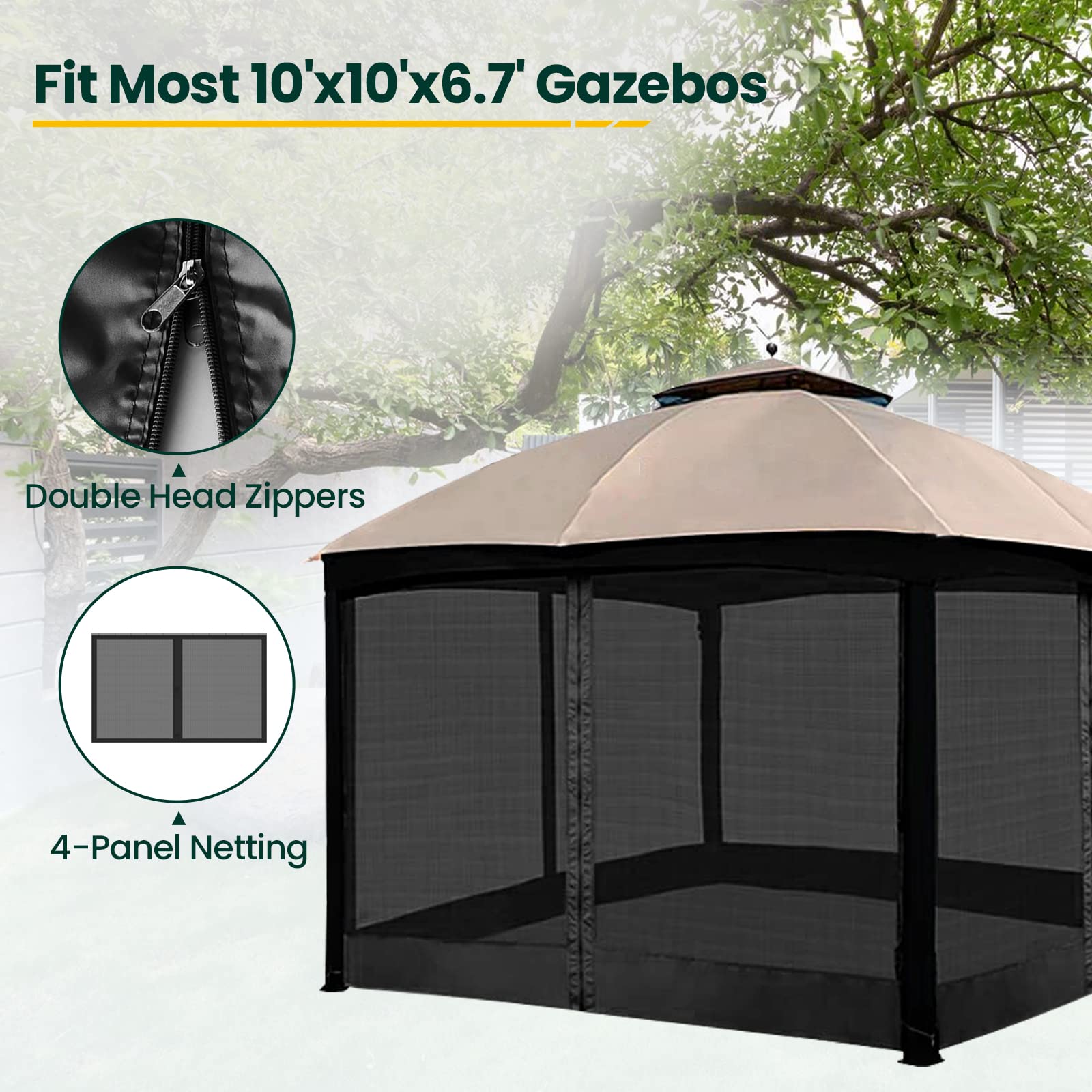 Snapklik.com : OLILAWN Gazebo Universal Replacement Mosquito Netting ...