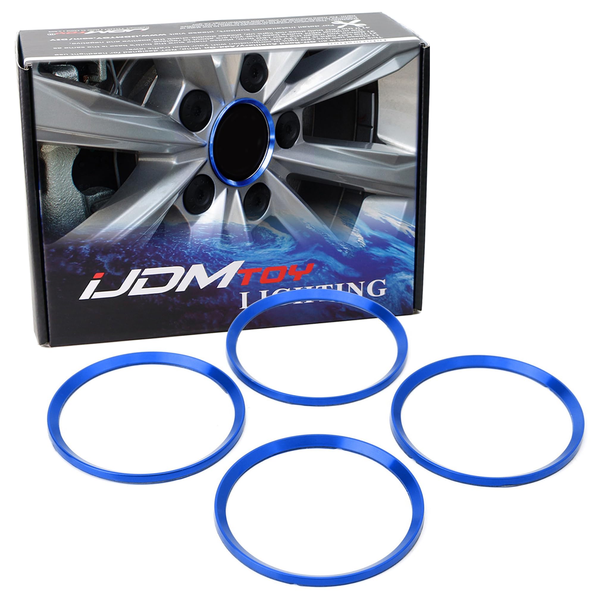 Amazon.com: iJDMTOY 4pc Anodized Blue Aluminum Wheel Center Cap ...