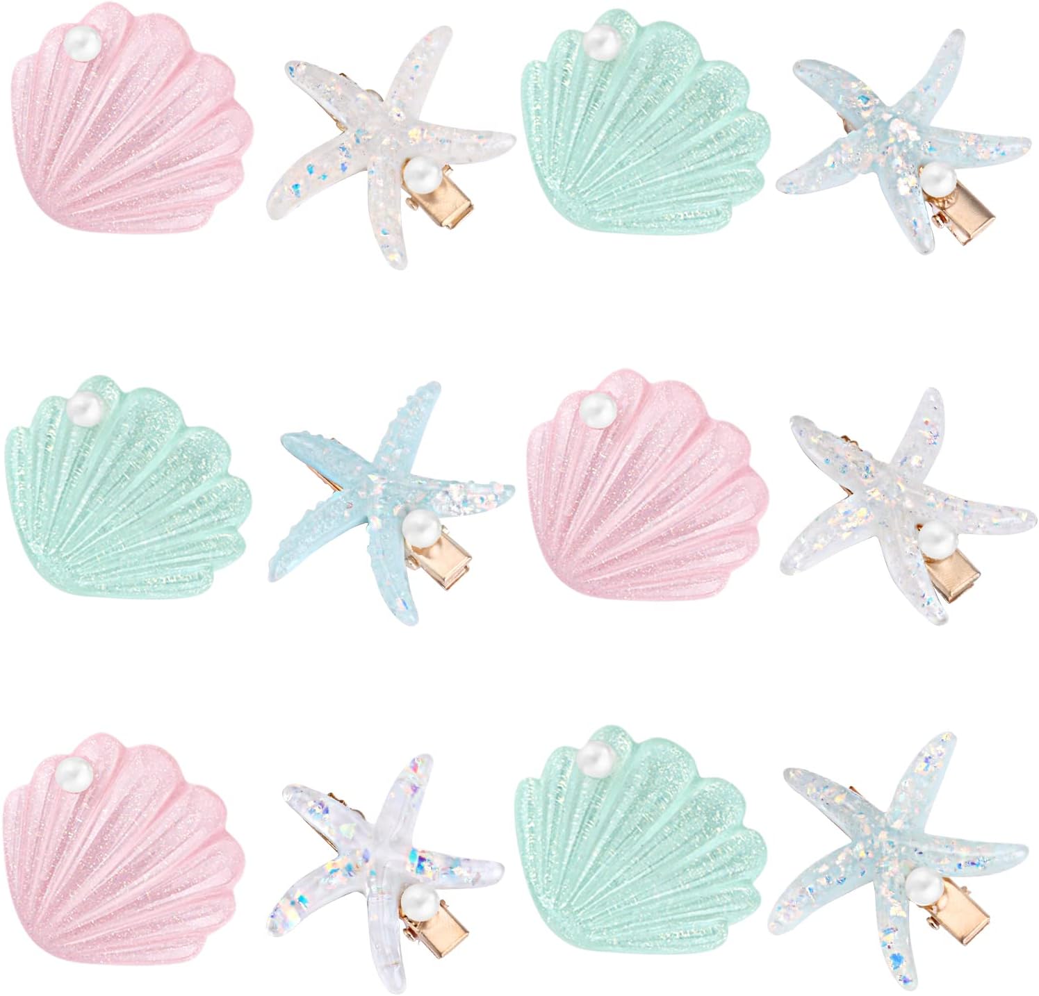 Amazon.com : WILLBOND 12 Pieces Artificial Shell Pearl Starfish ...