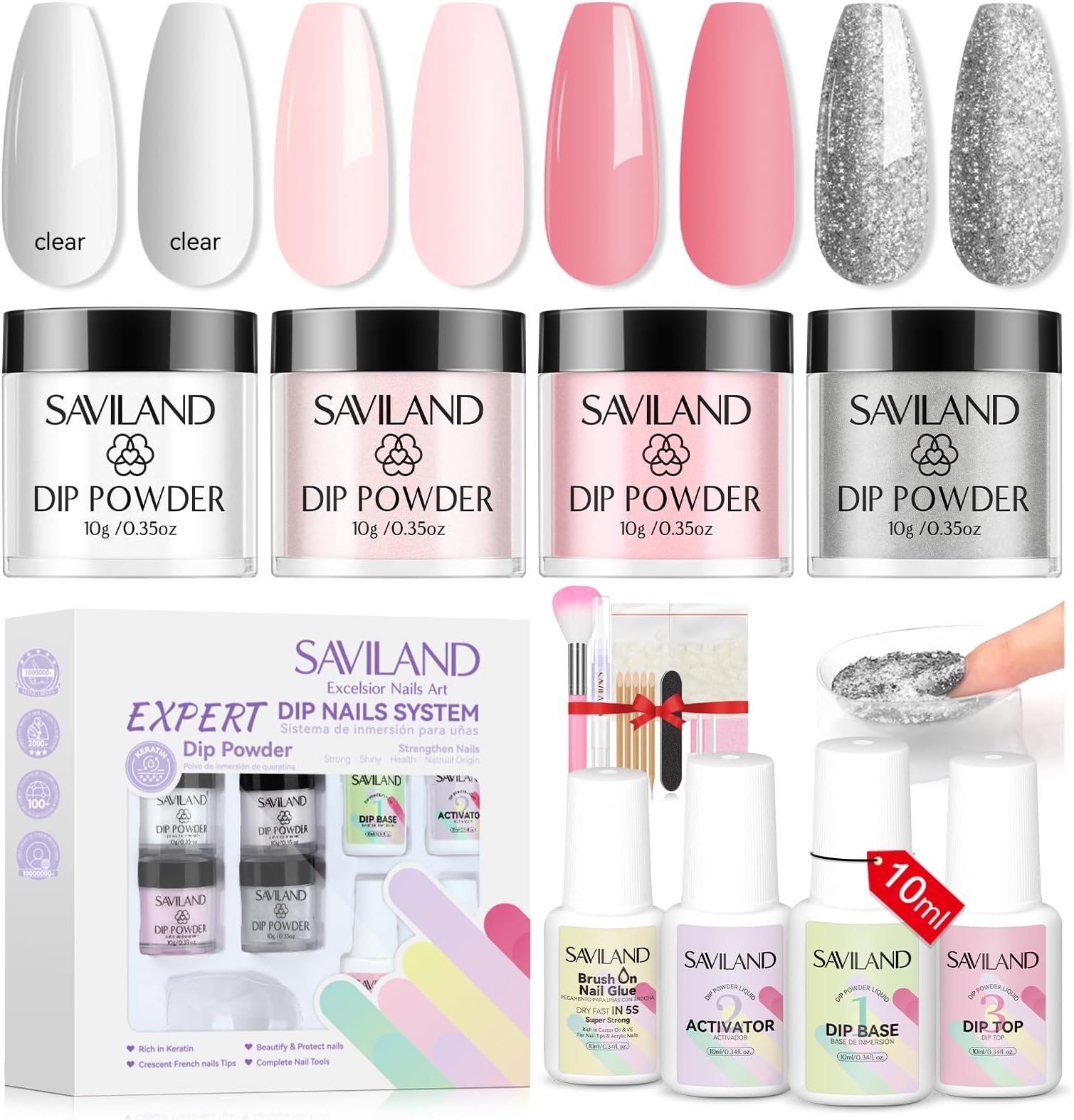 Amazon.com: Fcozpjk Dip Nail Powder Starter Kit, 20 Colors Purple Blue ...