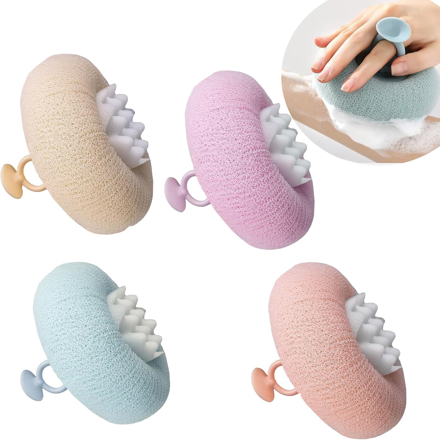 Amazon.com: Super Soft Sunflower Suction Cup Bath Ball, 2024 Upgraded 2 ...