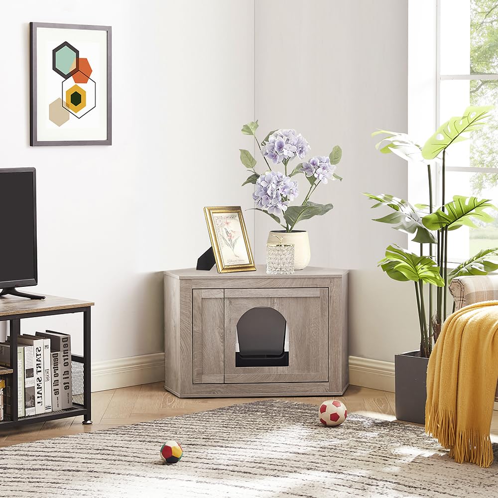 Snapklik.com : Unipaws Furniture Corner Cat Litter Box Enclosure