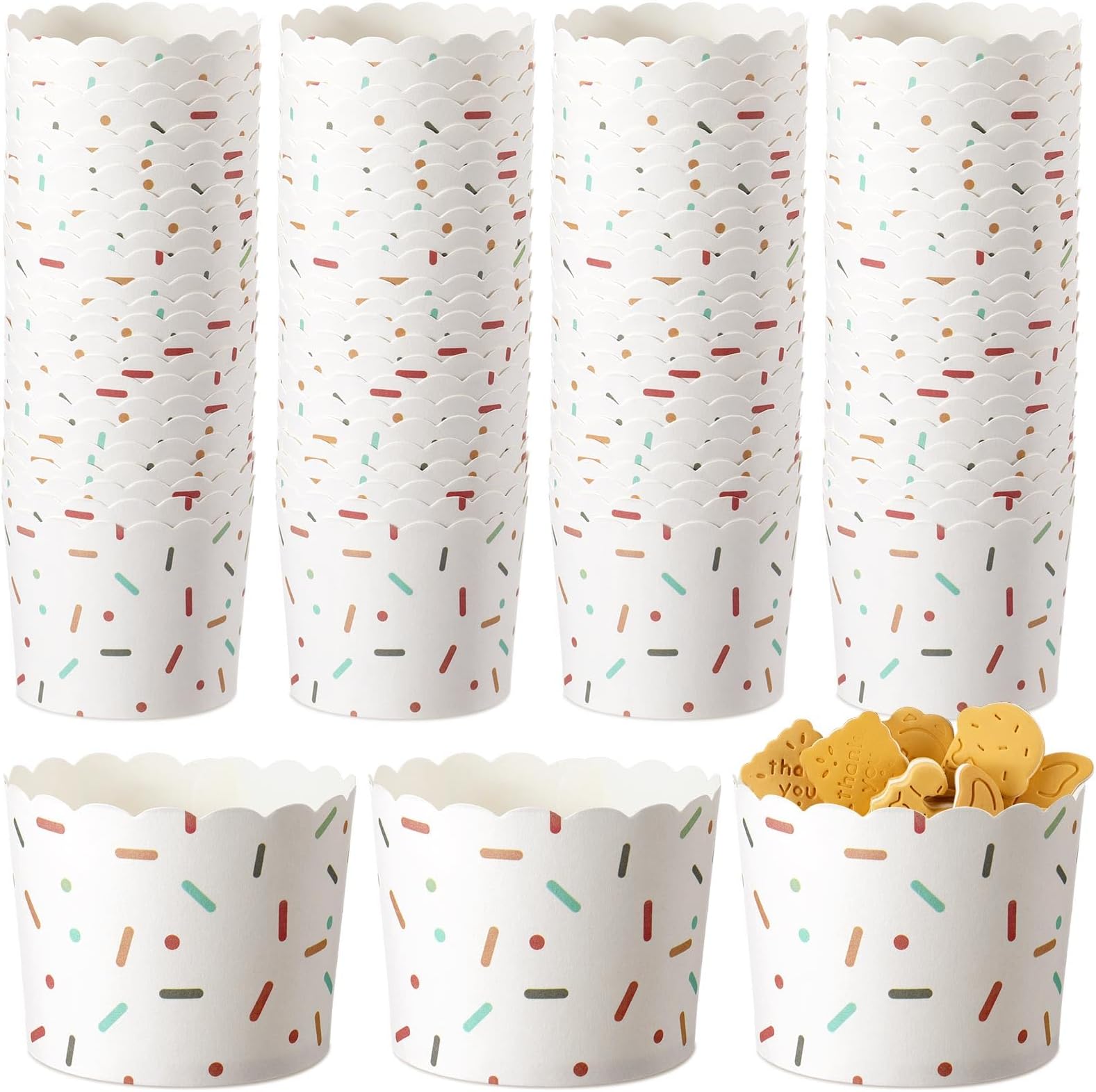 Amazon.com: Uiifan 200 Pcs 6 oz Muffin Cupcakes Baking Paper Cups ...