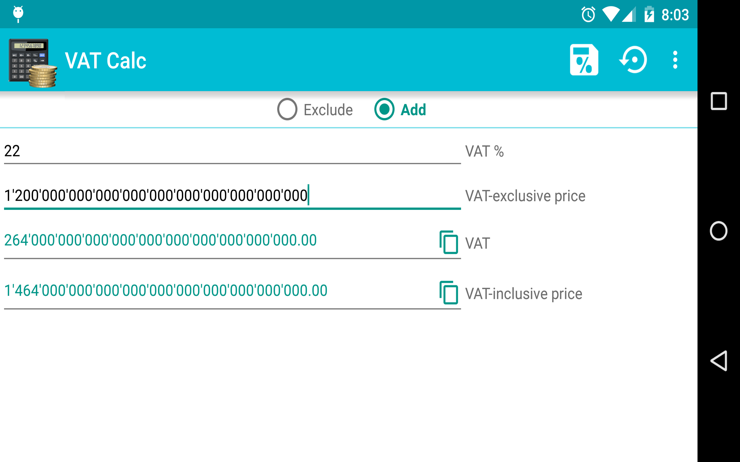 VAT Calc - App on Amazon Appstore