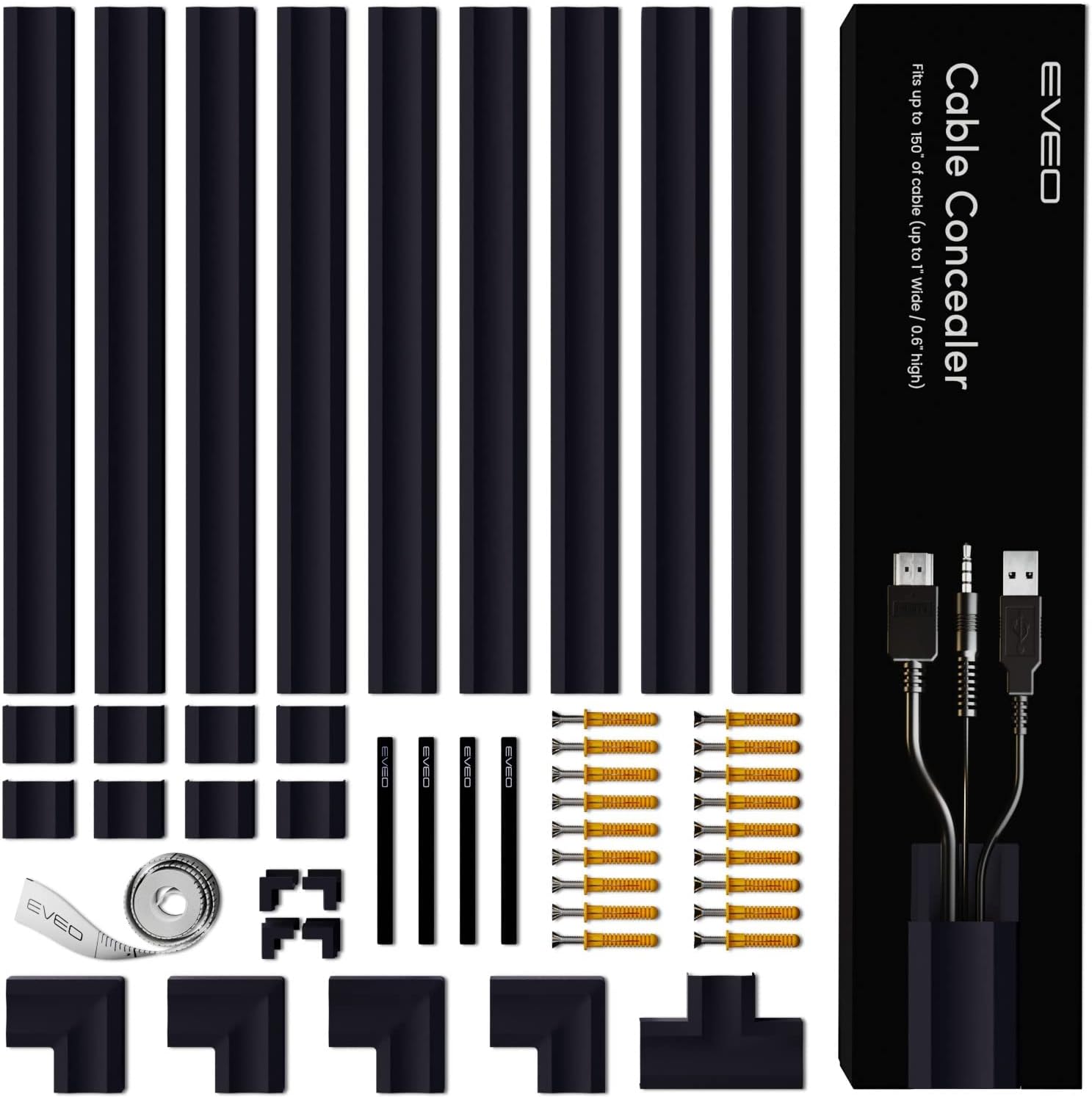 Amazon.com: Cord Hider 153in - Cord Covers for Wires - Paintable Cable ...
