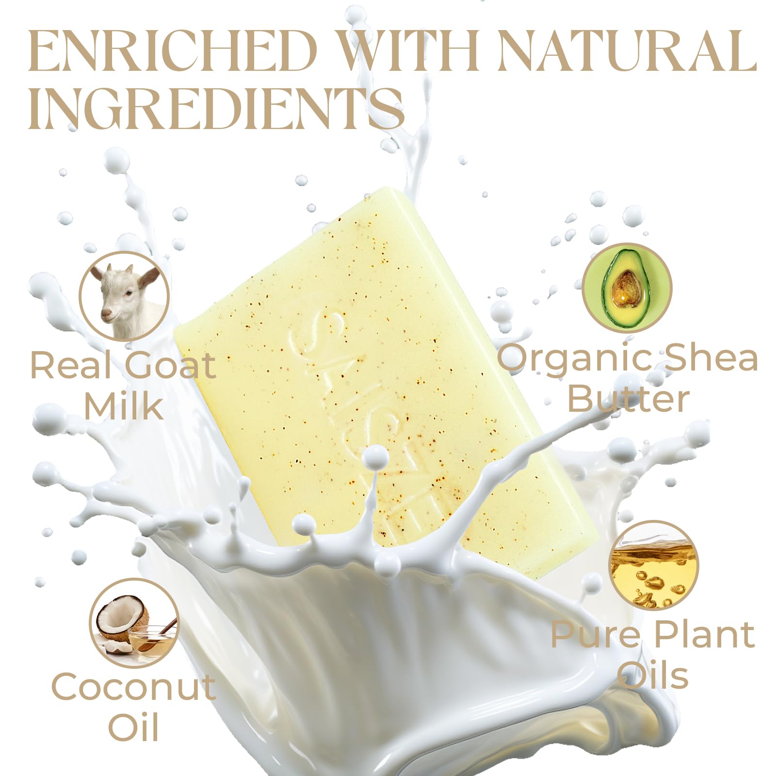 Snapklik.com : SAISZE Handmade Goat Milk Soap Bar, Enriched