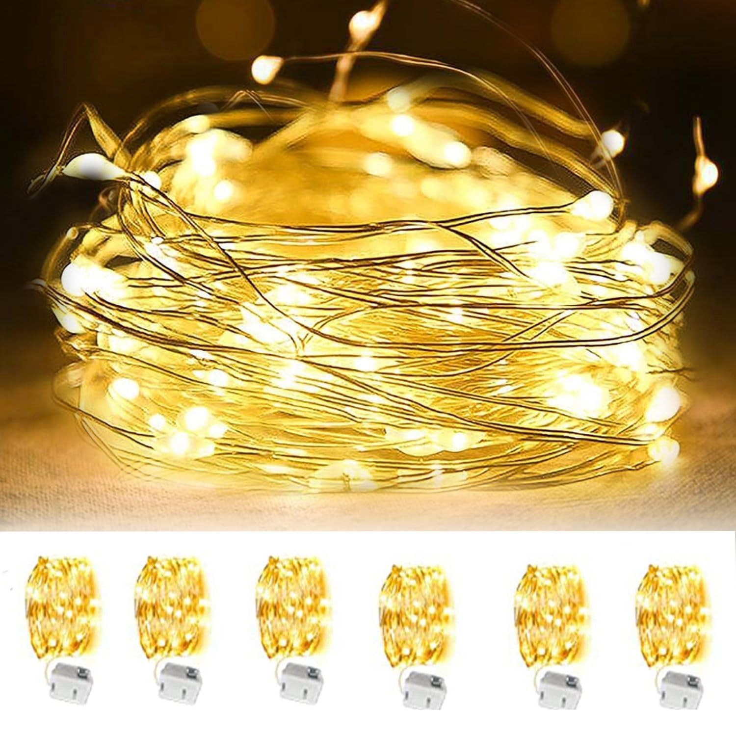 SIXIUDIA Fairy Lights, Battery Operated Micro Fairy Lights 6Pcs2m 20 ...