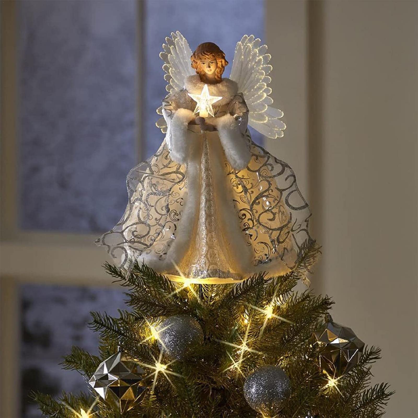 Angel Themed Christmas Tree Glam Angel Themed Christmas Tree Rug