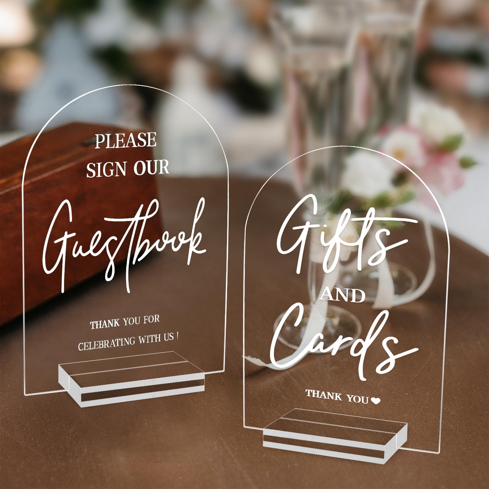 Amazon.com: 2pcs Clear Acrylic Wedding Signs for Ceremony and Reception ...