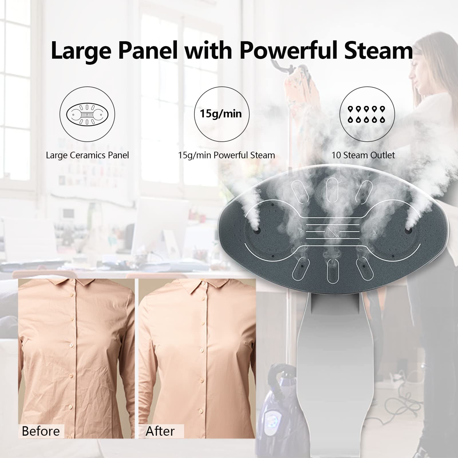 Steamer for Clothes Standing, KOTLIE 1600W 20S Fast Heated-up ...