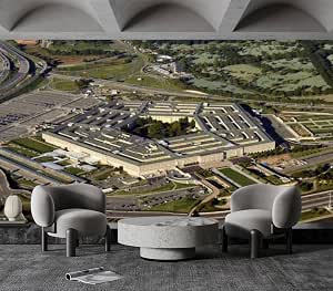 AUHOVIMGZ Vintage The Pentagon Aerial View Canvas Wallpaper Self ...