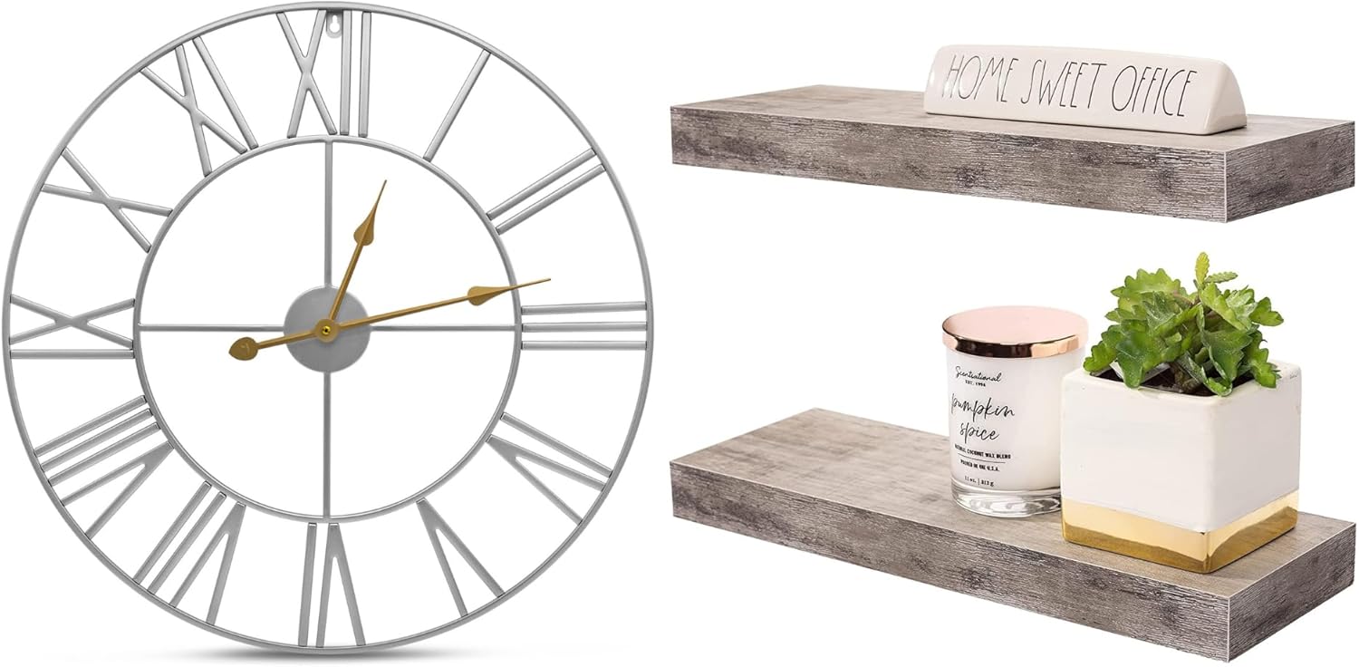 Amazon.com: Sorbus Wall Mounted Wine Rack and Wall Clock Bundle ...