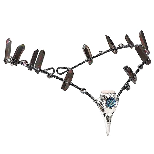 Amazon.com : MOSTORY Black Raven Elf Crown - Gothic Crow Headpiece ...