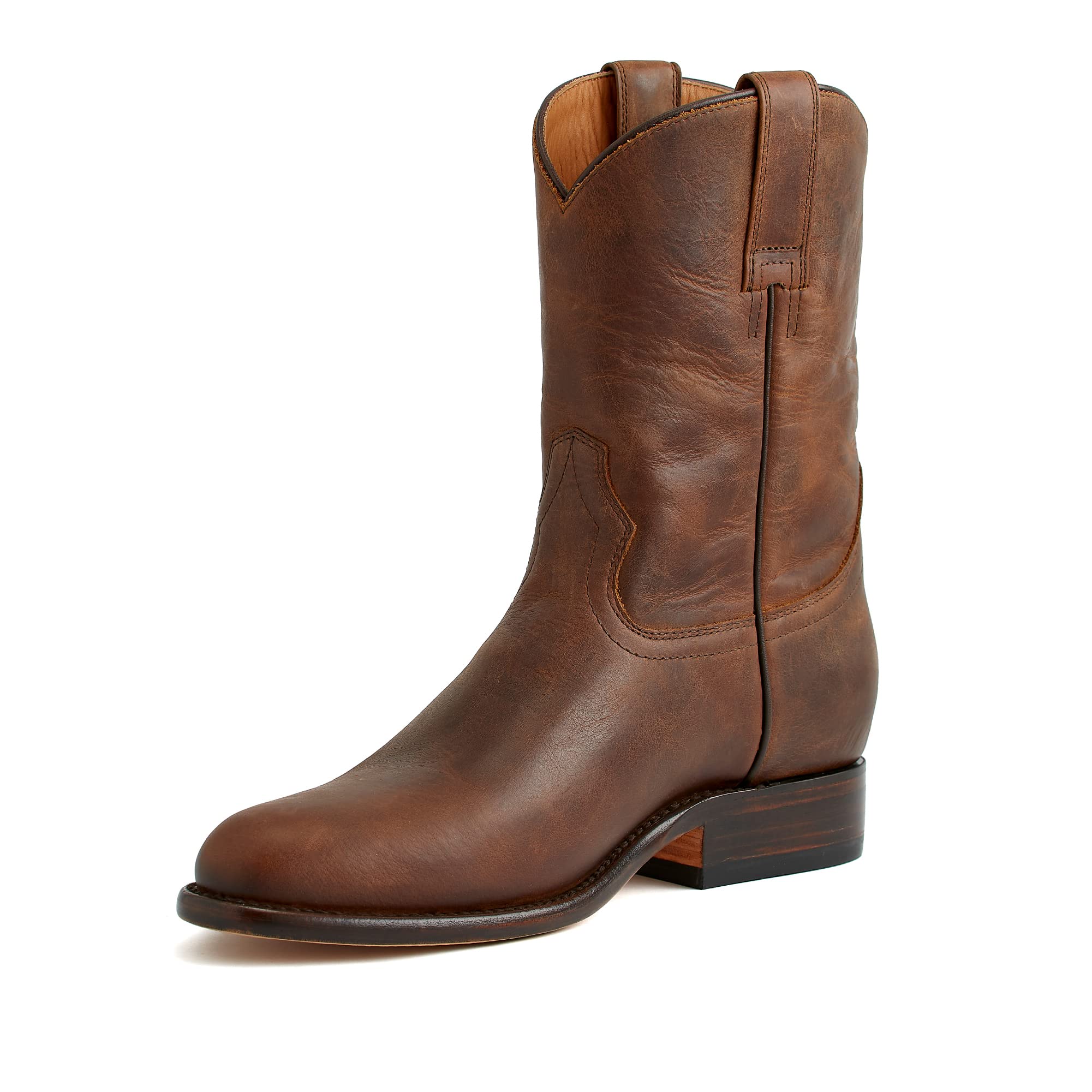 Rhodes Footwear Men's Leather Roper Boots, Round Toe & Low Heel, Casual ...