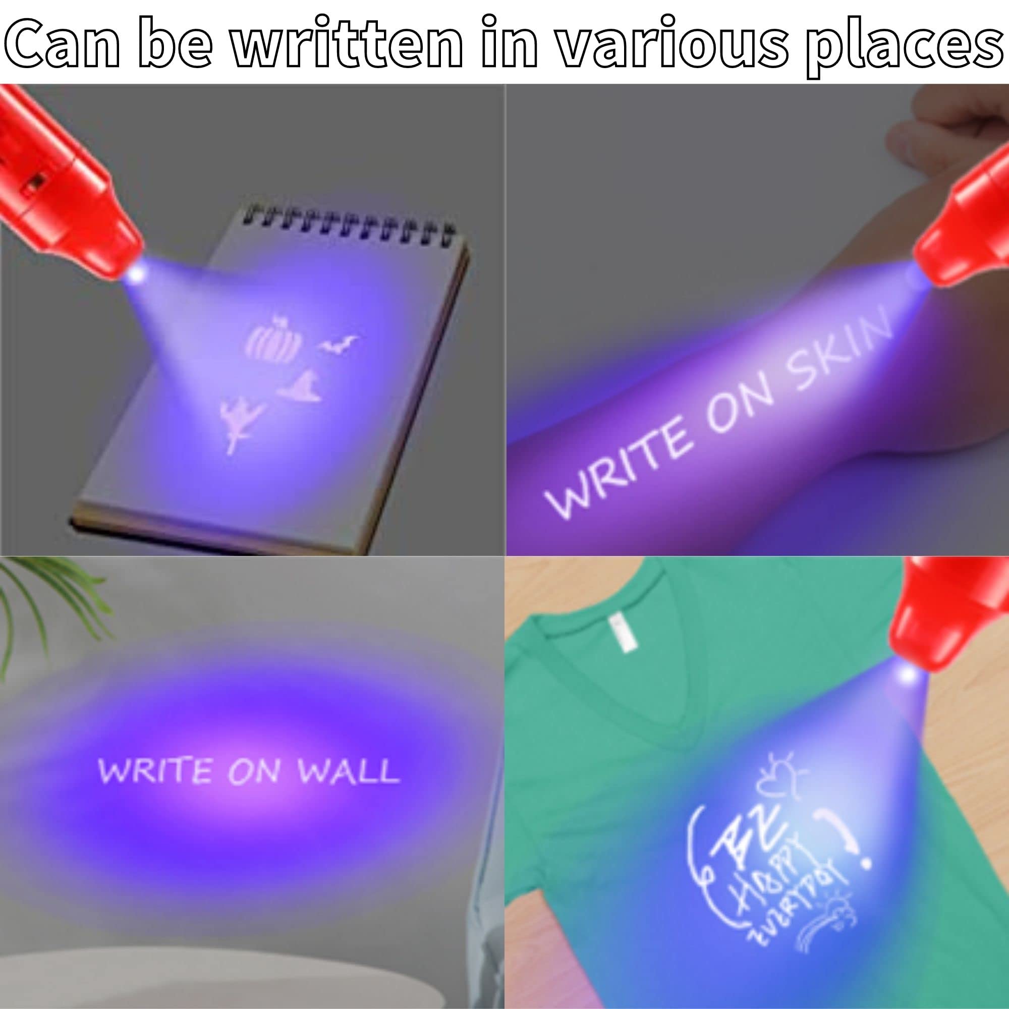 UV Light Reveal Pens 10-Pack Invisible Ink Spy Pens With UV Light ...