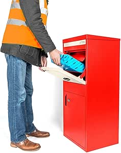 Large Smart Parcel Box Red Front & Rear Access Doors for Secure ...