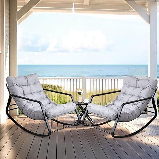 Amazon.com : WQSLHX Oversized Patio Rocking Chairs Set of 2 with ...