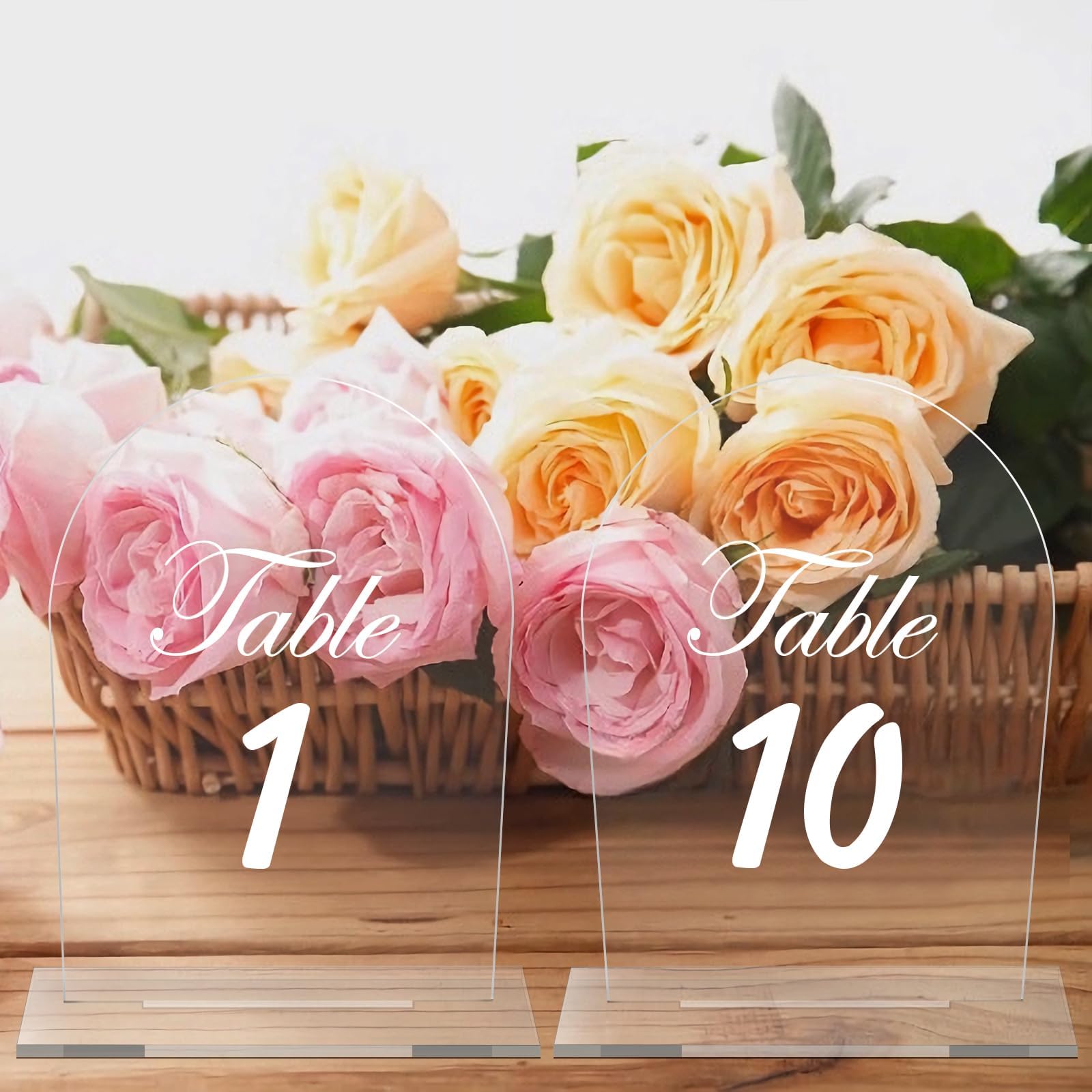 Amazon.com: uxcell 30pcs Clear Arch Acrylic Sign with Stand, Acrylic ...