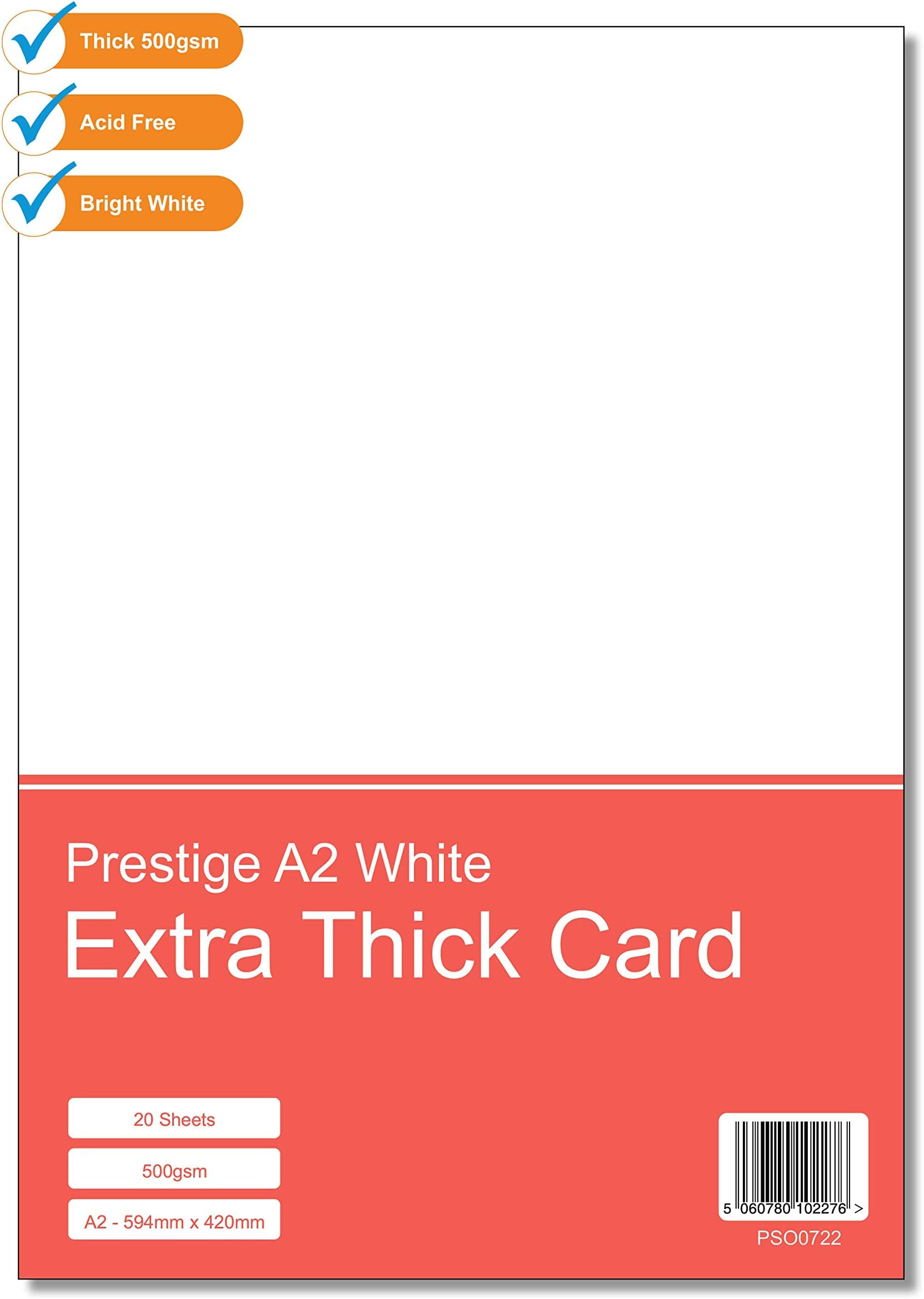 Prestige Premium Super Thick A2 White 500gsm Craft Card - Extra Thick ...