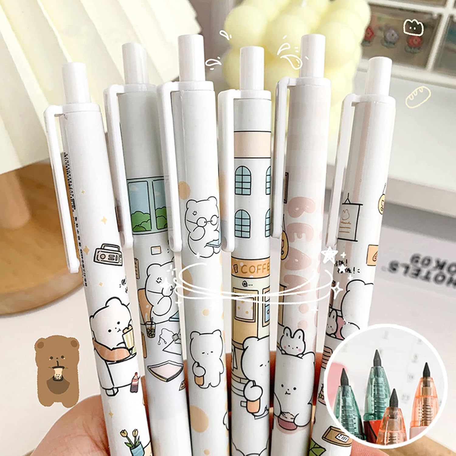 Amazon.com : Eyomii 6 Pcs Cartoon Eternal Pencil Push Pencil Mechanical ...