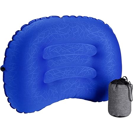 TRIXES Large Navy Blue Inflatable Pillow - Blow up Cushion for Travel ...