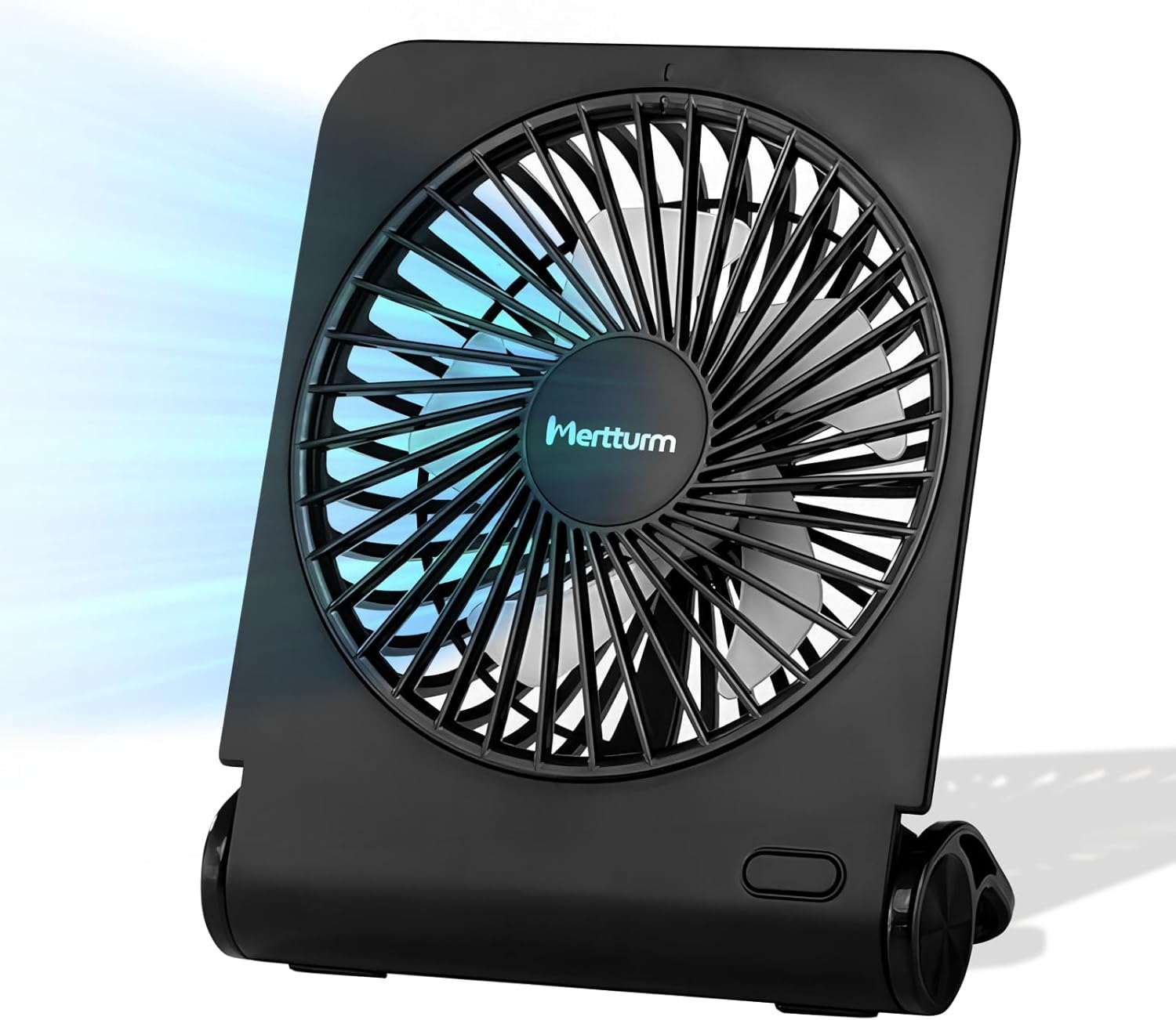 MERTTURM Slim Small Desk Fan(6H Standby), Strong Wind Quiet 4 Speeds ...