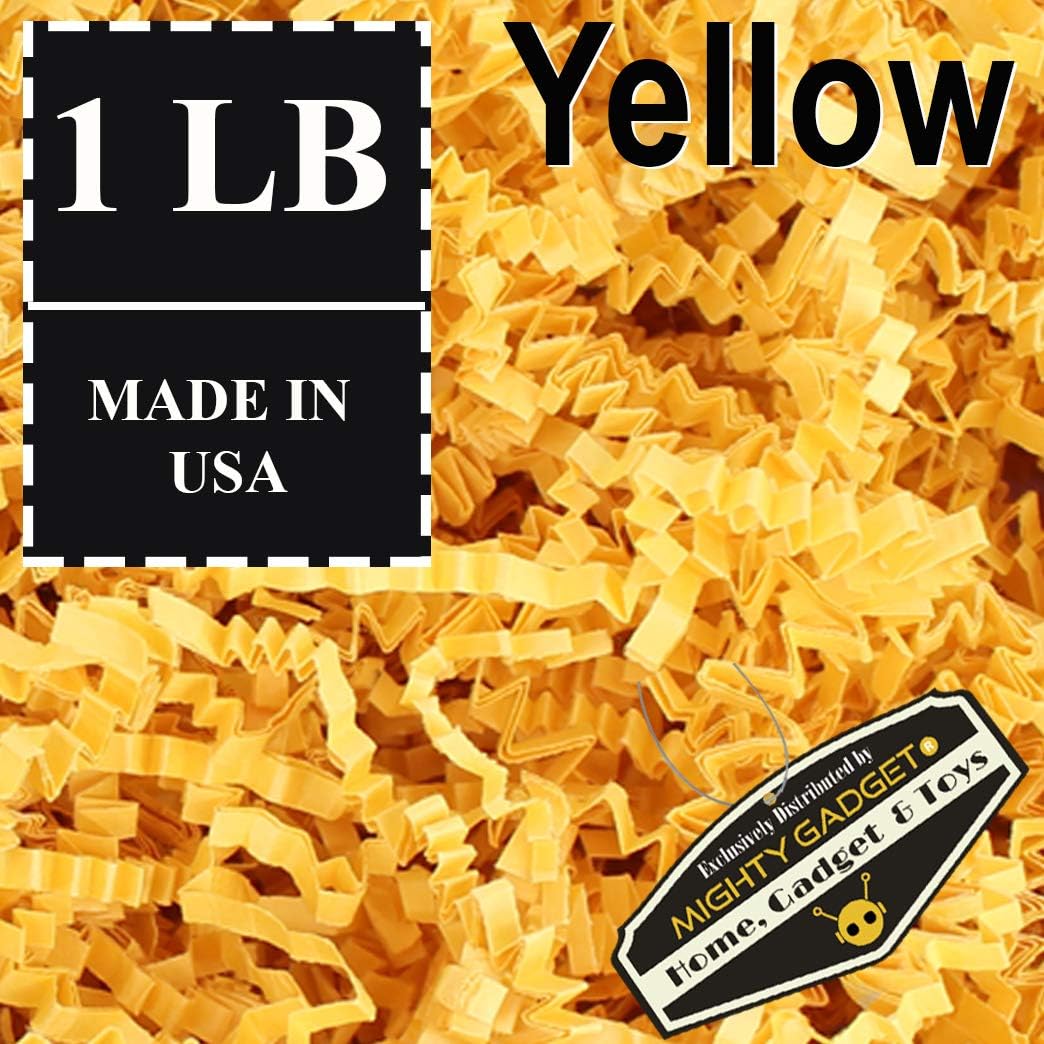 Amazon.com: Mighty Gadget1 LB Yellow Crinkle Cut Paper Shred Filler for ...