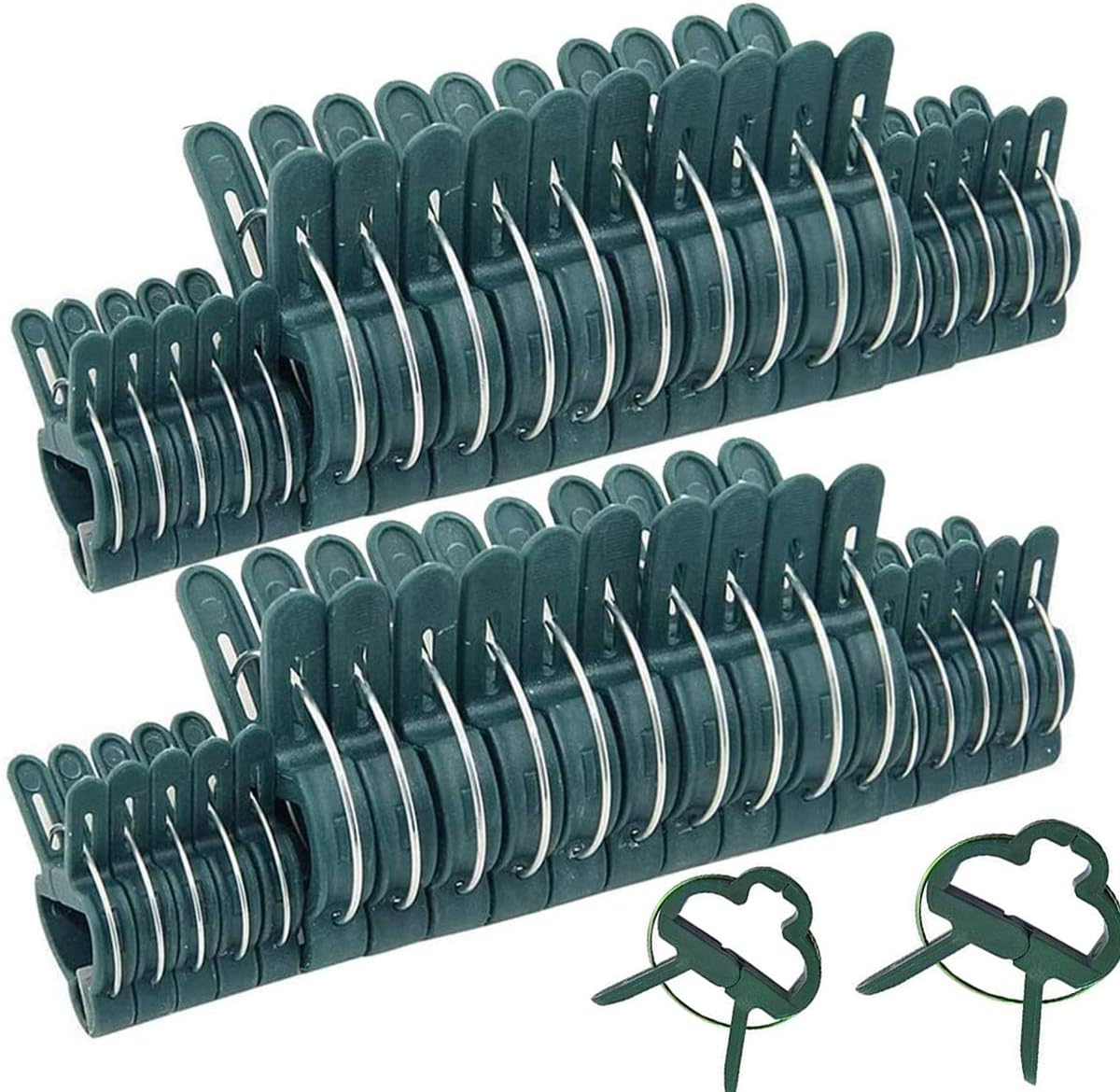 Anzmtosn Reusable Garden Plant Support Clips Vines Flower Clamps Rings ...