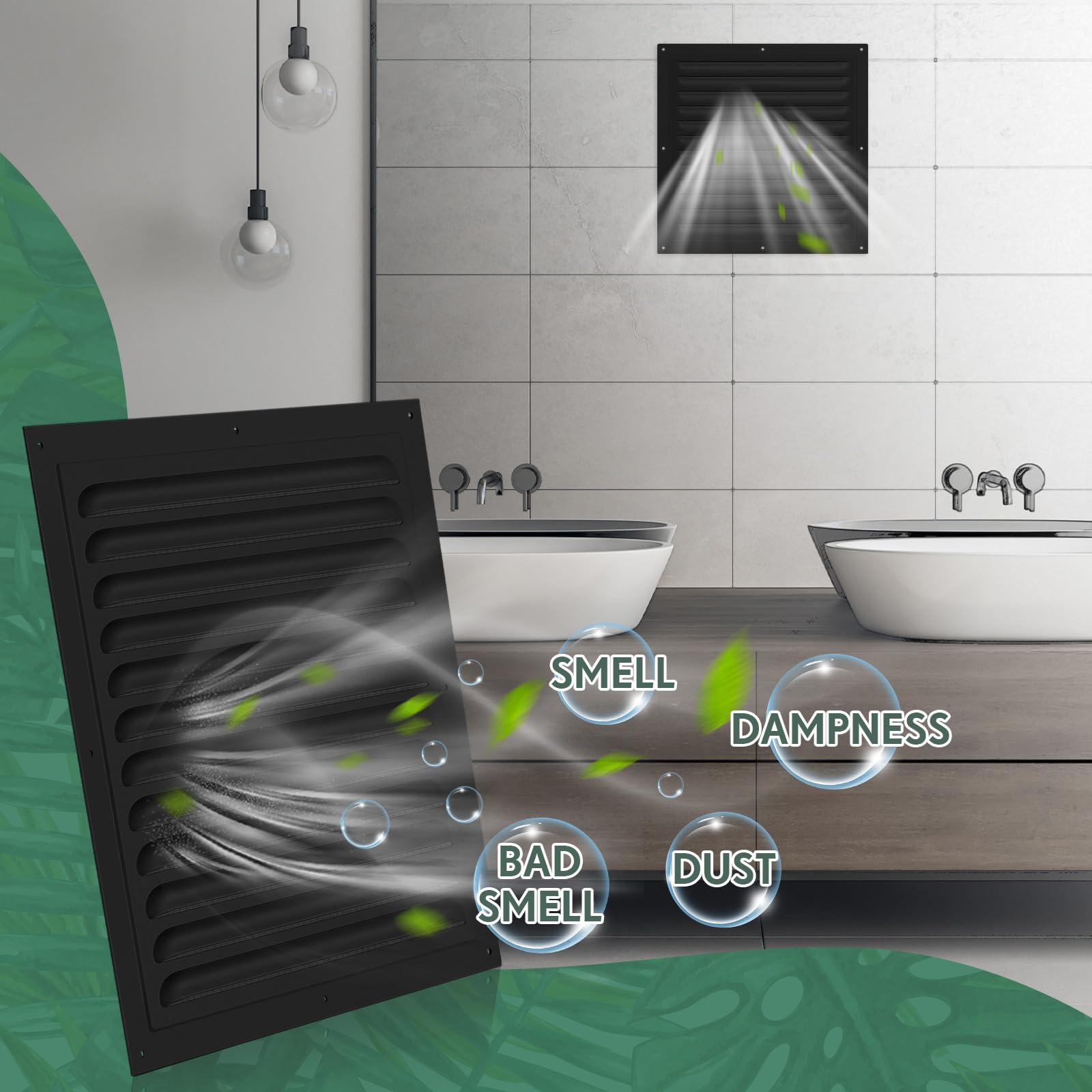 Snapklik.com : Yaocom 2 Pcs Aluminum Attic Vents 10" X 10" Metal Gable ...