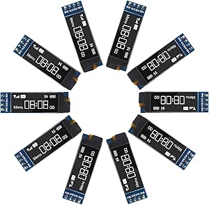 Amazon.com: ACEIRMC 4pcs I2C Display Module 0.91 Inch I2C OLED Display Module I2C OLED Screen ...