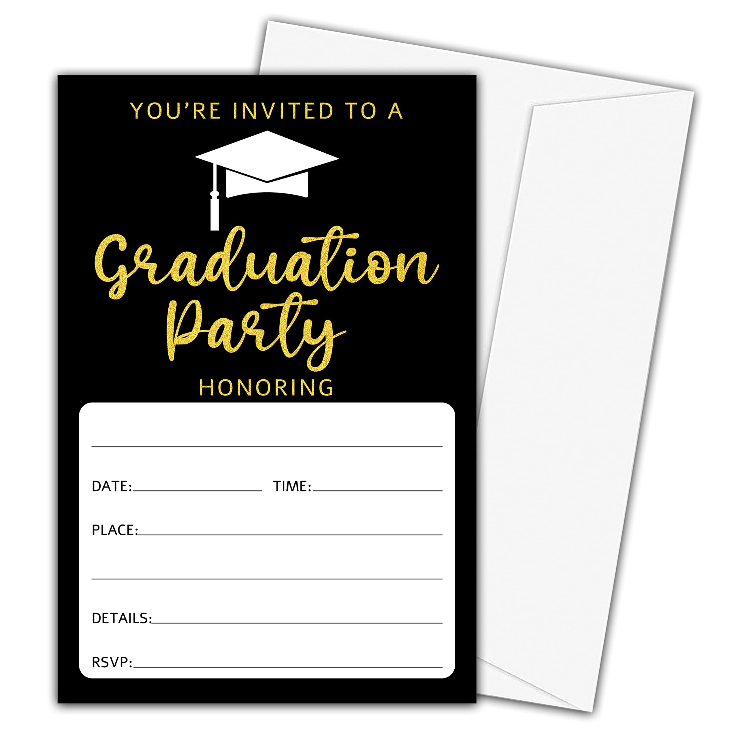 Amazon.com : mermermu 25 Graduation Invitations with Envelopes, For ...