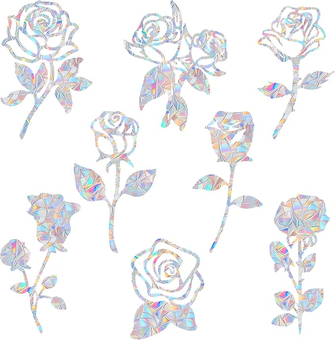 Amazon.com: 10 Pieces Rose Flower Window Decals for Bird Strikes - Anti ...