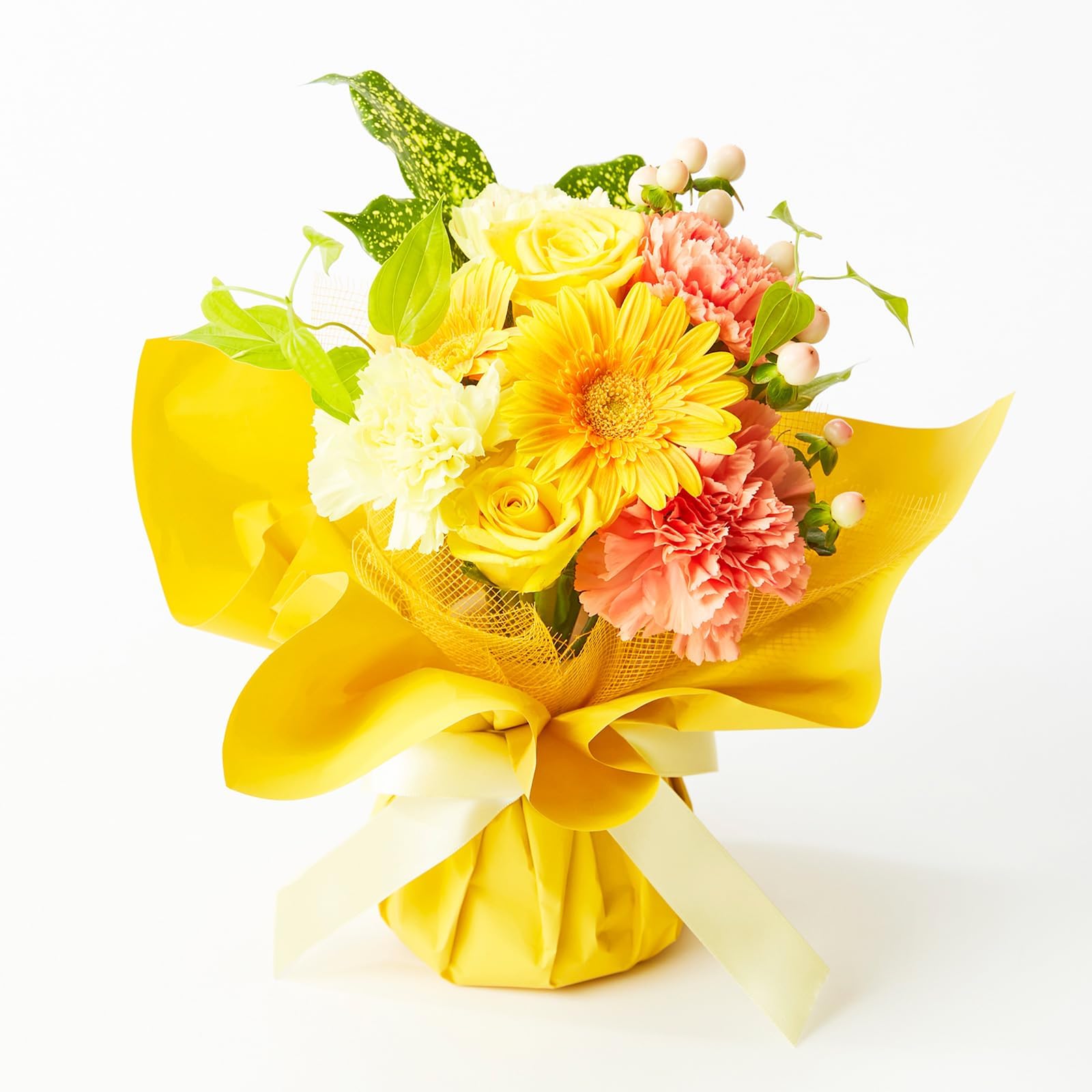 Amazon｜bloomee(ブルーミー) 【人気No.1】 そのまま飾れるブーケ イエロー 花 花束 生花 アレンジメント ギフト プレゼント 花瓶不要 水いらず お祝い 誕生日 母の日 ...