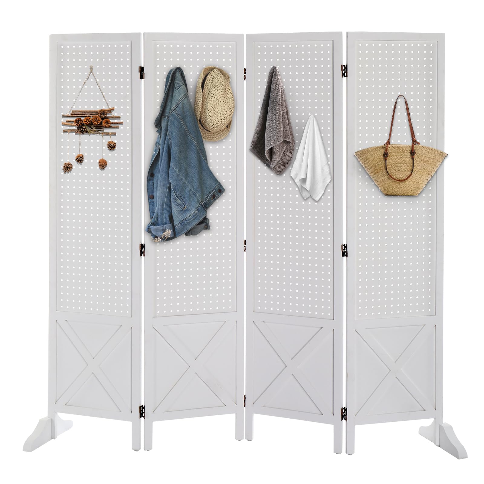 Amazon.com: VINGLI Freestanding Pegboard with Support Feet, 5 FT Wood ...