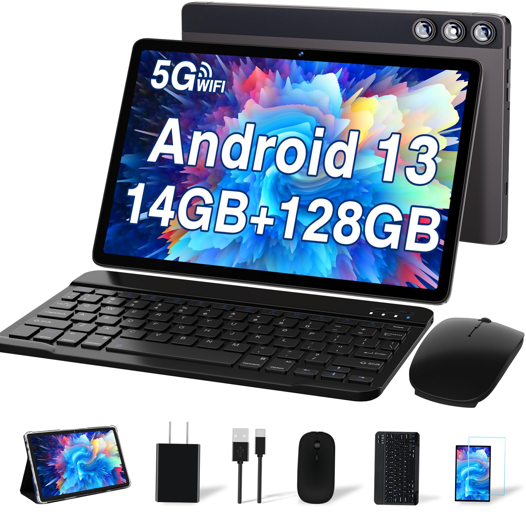 Snapklik.com : DMOAO 2024 Tablet 10.1 Inch 2 In 1 Android 13 Tablets