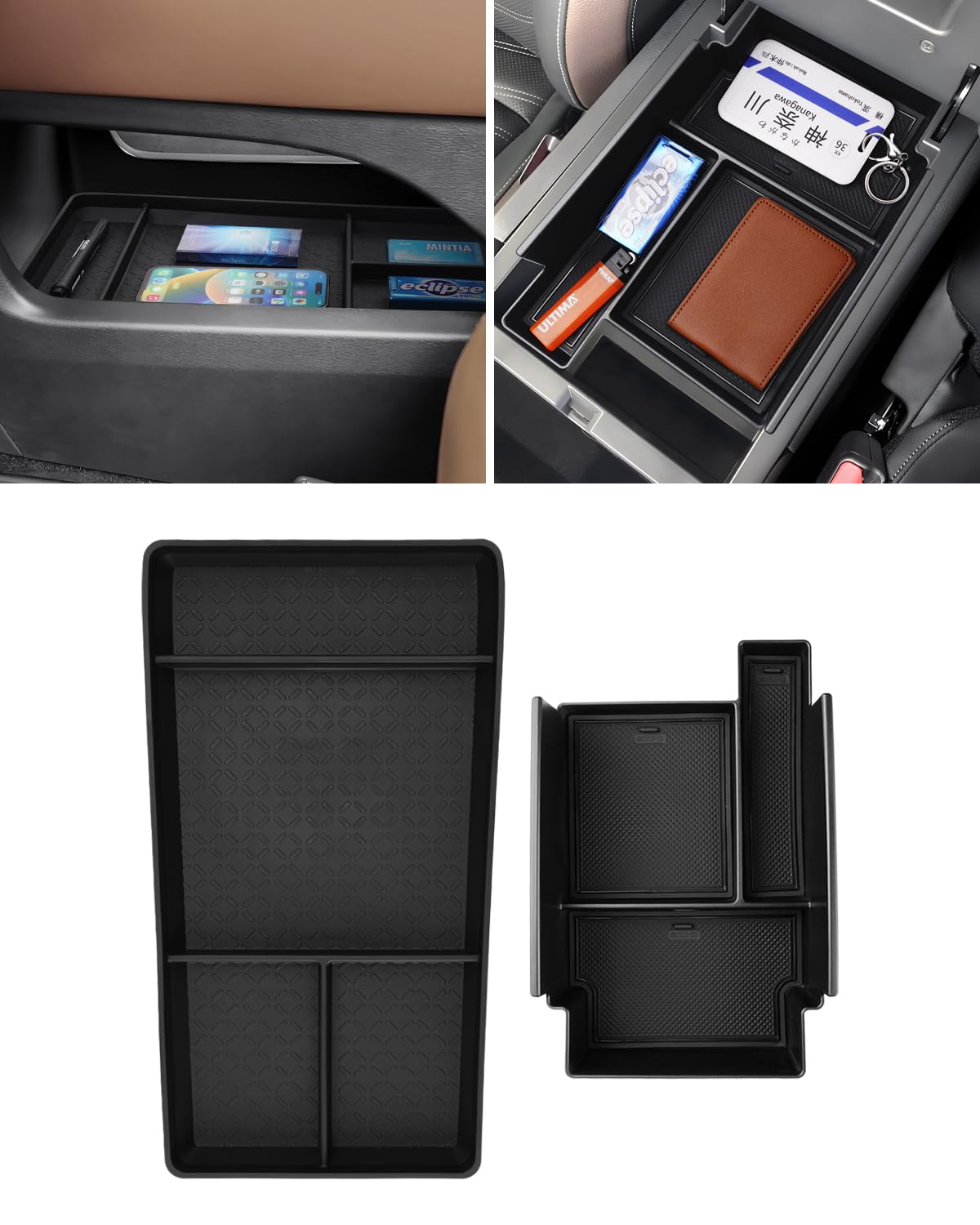 Amazon.com: FIILINES 2PCS Center Console Organizers for Nissan ...